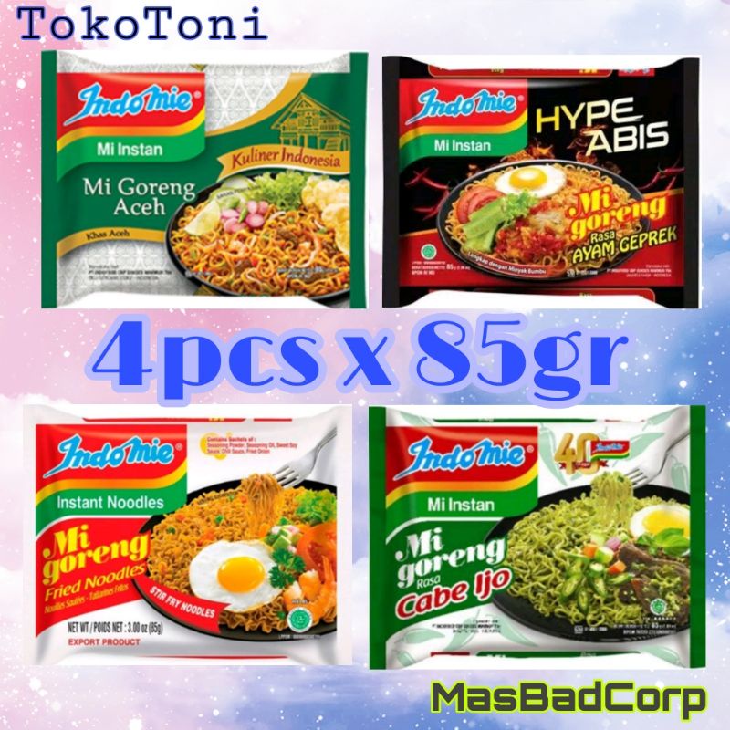 Fried Indomie All Variants 4 x 85gr | Shopee Malaysia