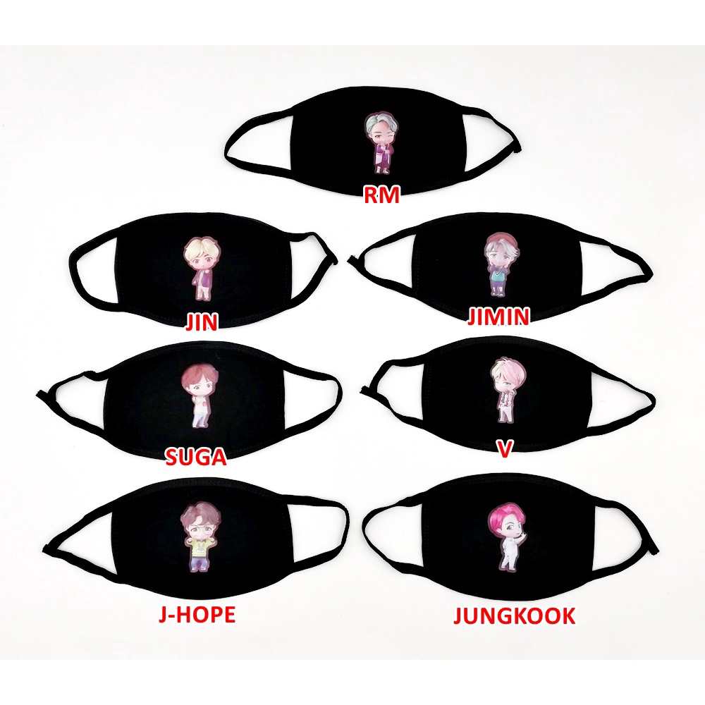 BTS Tiny Tan Cloth Mask BTS Topeng Muka TinyTan RM JIN SUGA J-hope ...