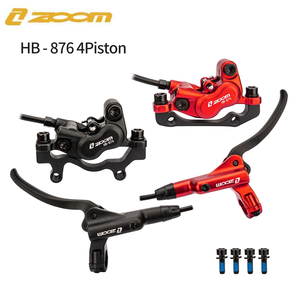 MTB 4 Piston Bicycle Hydraulic Brake HB876 With Brake Pads Oil Pressure ...