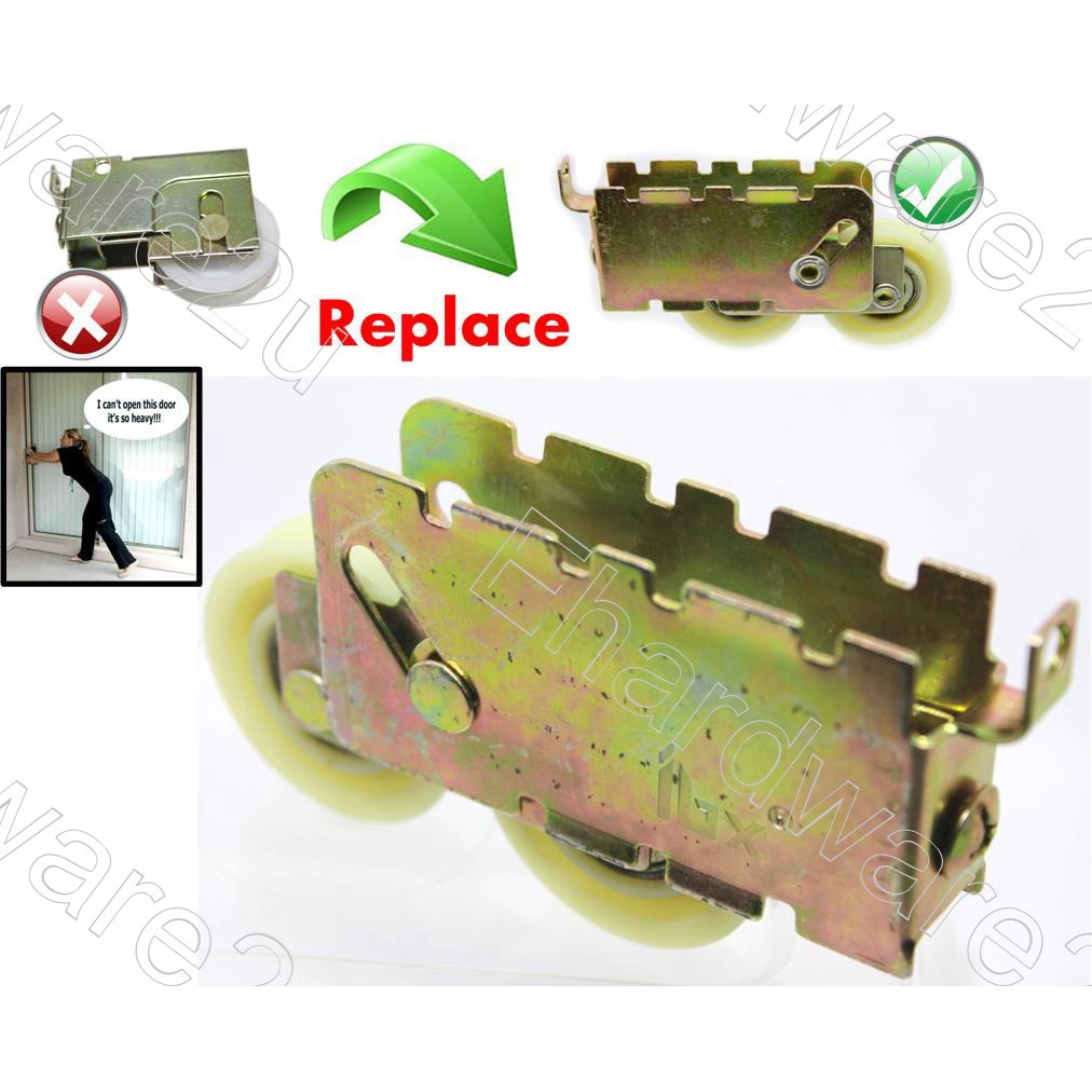 Aluminium Frame Sliding Patio Glass Door Easy Slide Double Roller 38mm ...