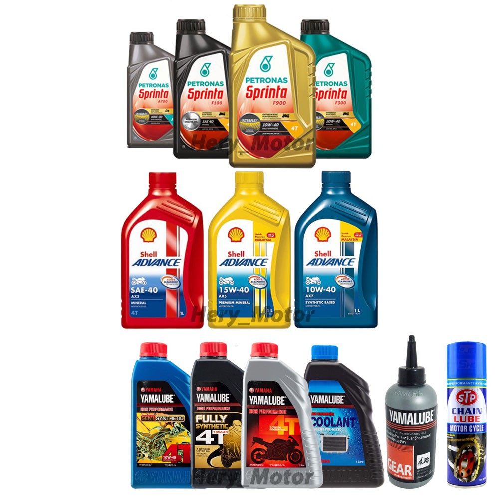SHELL ADVANCE AX3 AX5 AX7 PETRONAS SPRINTA F100 F700 F900 SAE40 10W40 ...