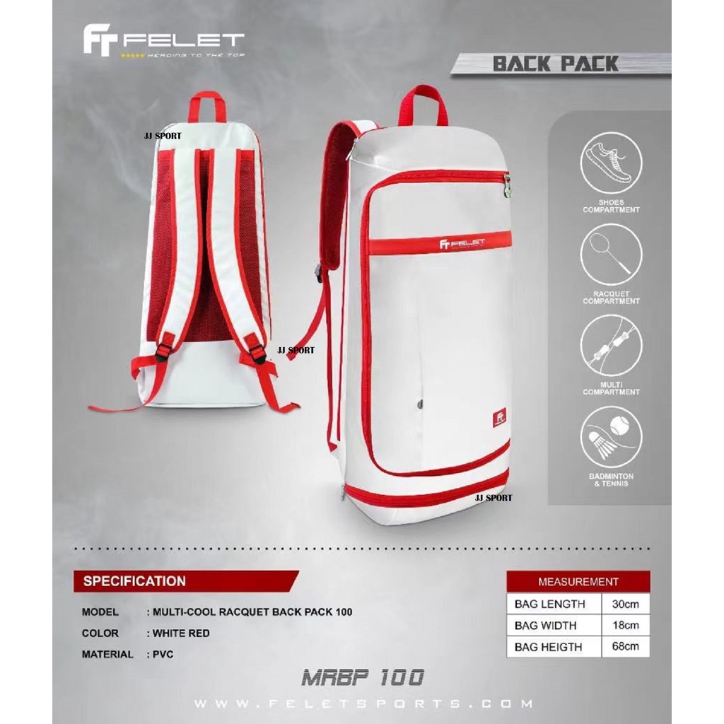 FELET Multi-Cool Racket BackPack 100 ( 100% original ) | Shopee Malaysia