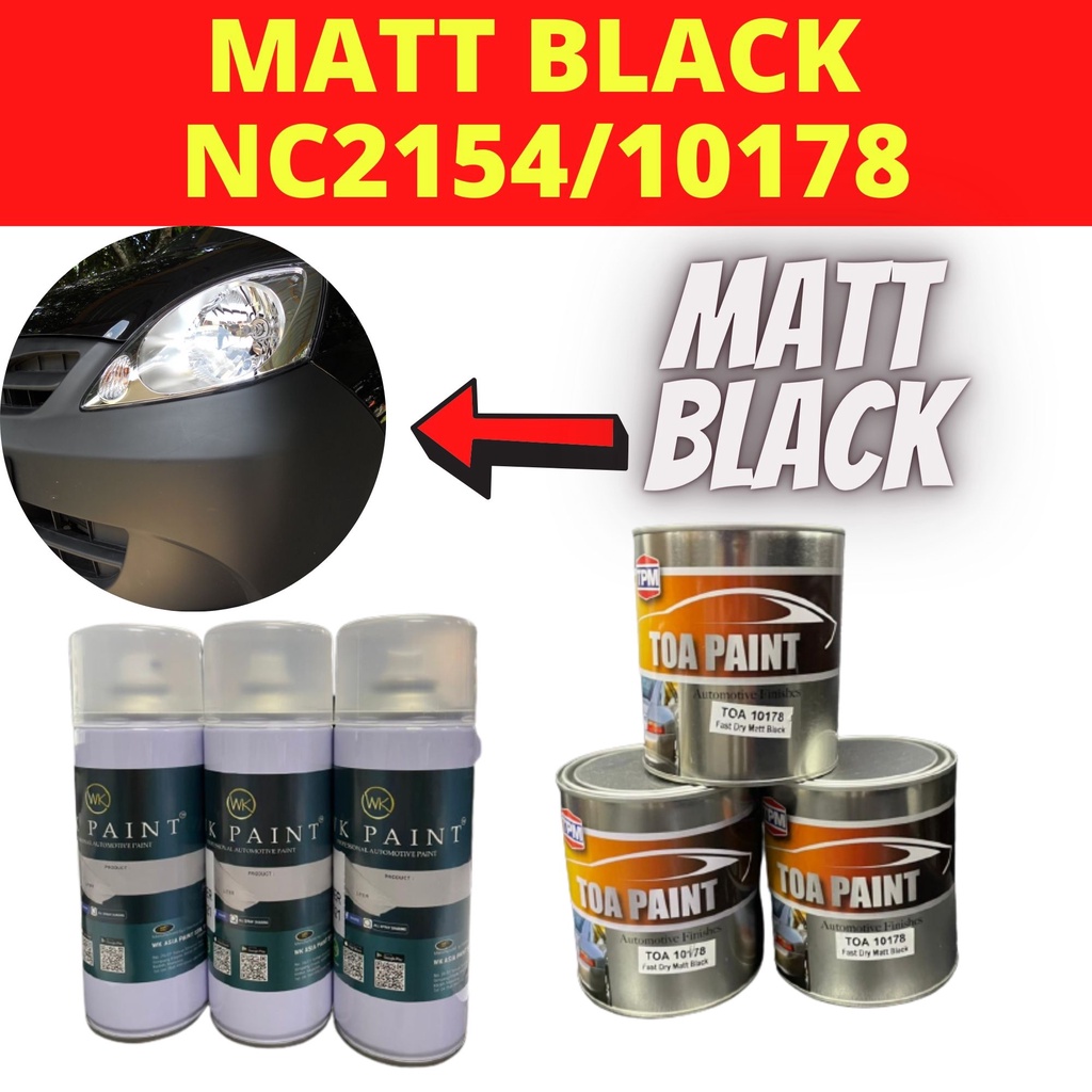 10178/NC 2154 ACRYLIC TOA FAST DRY MATT BLACK/SEBAM HITAM/flat black ...