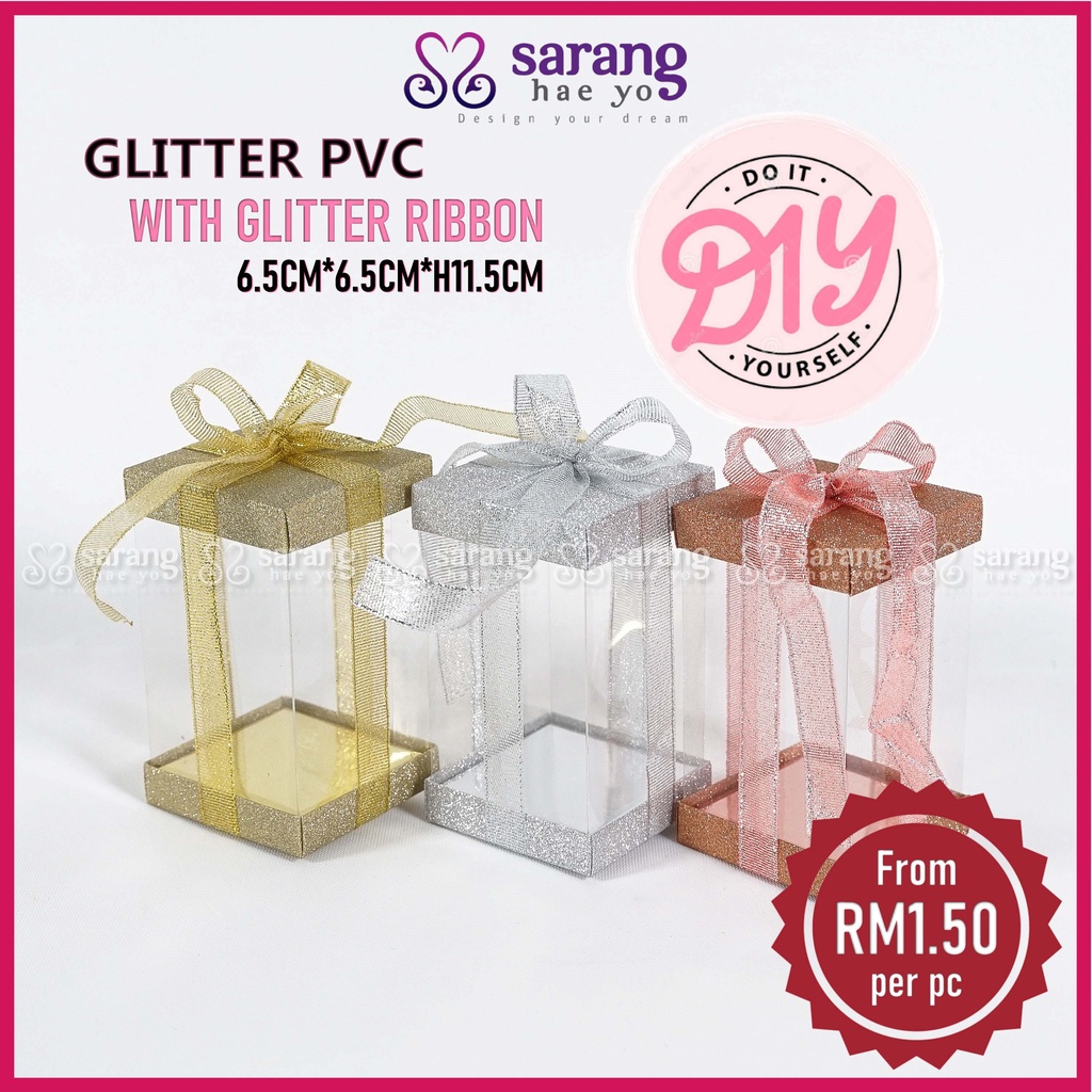 [10PCS] Glitter Box Door Gift Goodies Coklat Gula Gula Kotak Bekas Kaca ...