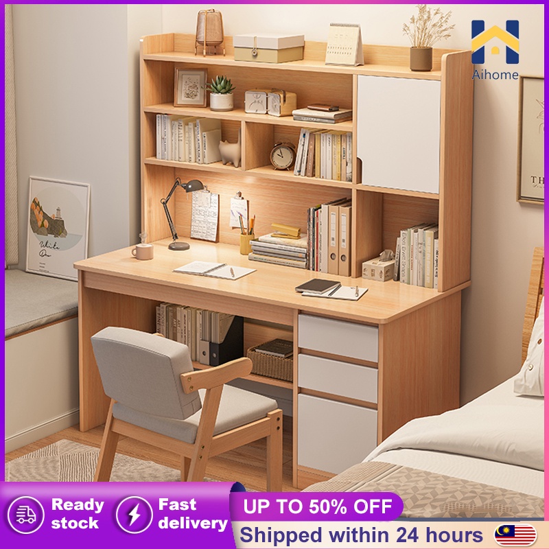 AH Computer Table Study Table& Book Shelf Study Table & Drawer Cabinet ...