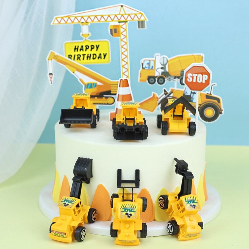 Construction Site Warning Sign Birthday Cake Decoration for Kids ...