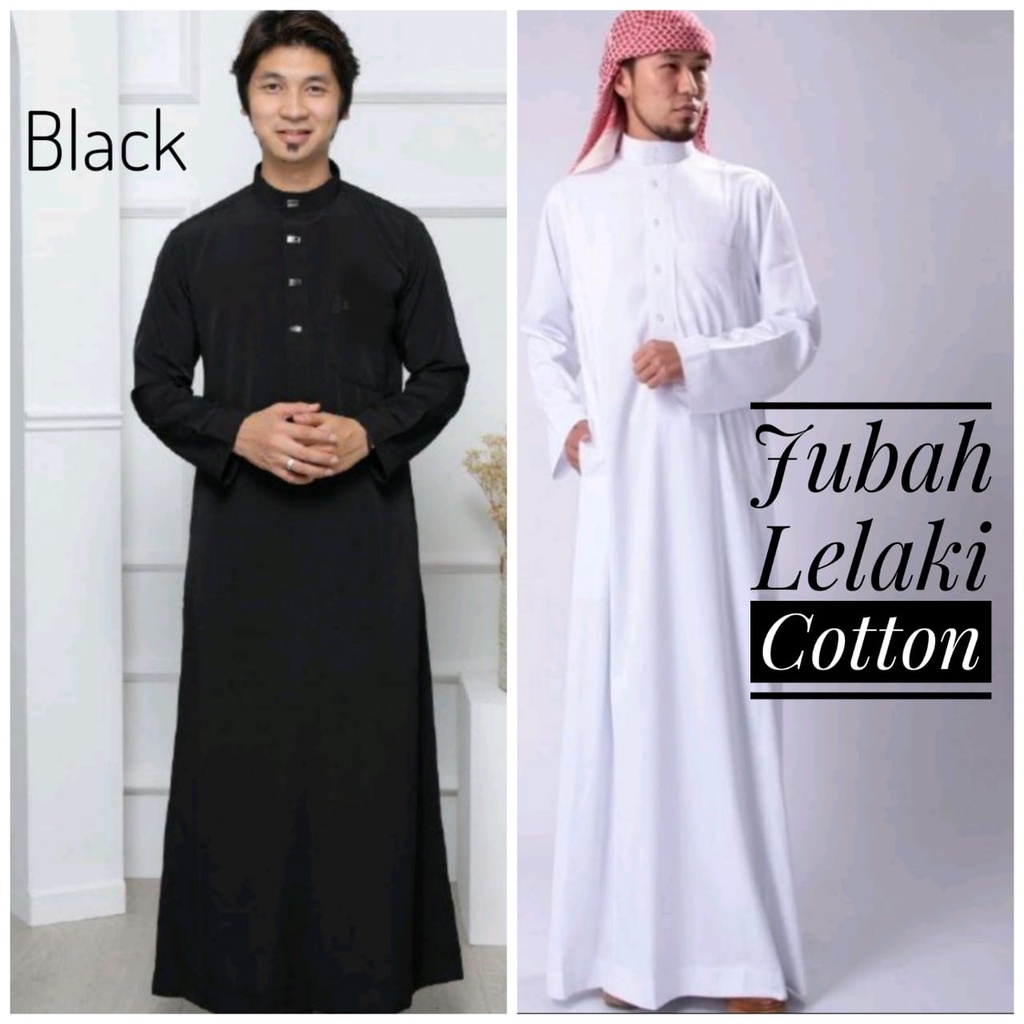 Jubah Lelaki Berkolar Man jubah cotton Muslimin Jubah Imam haji Umrah ...