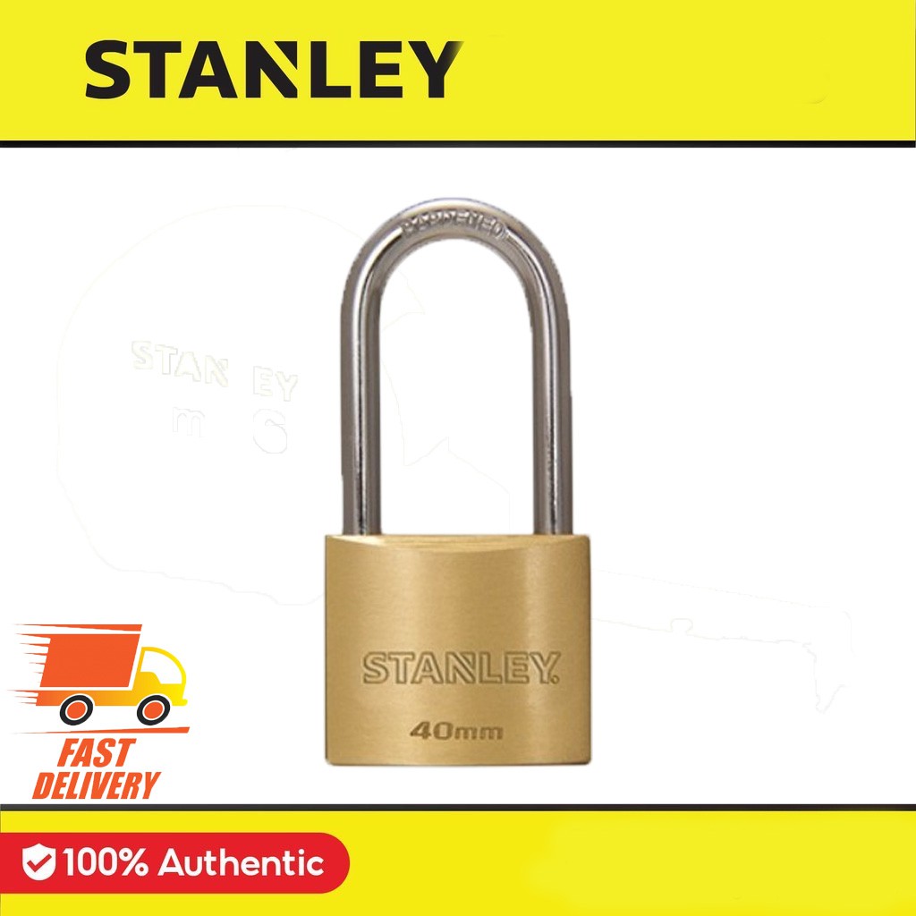 Stanley S824-676 Solid Brass Long Shackle Padlock 40mm | Shopee Malaysia