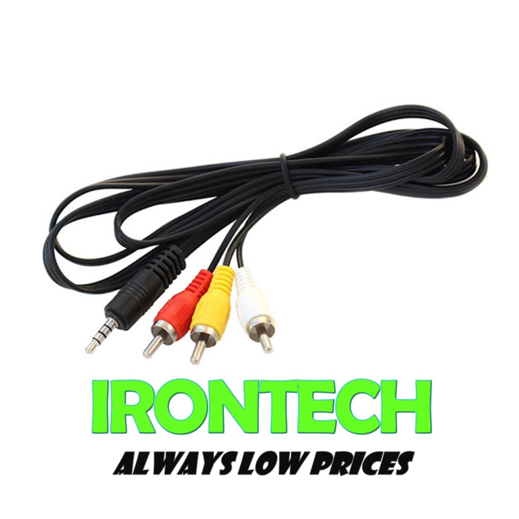 3.5mm Jack to 3 RCA Adapter Cable Audio Video AV Converter 1m 1.5m ...