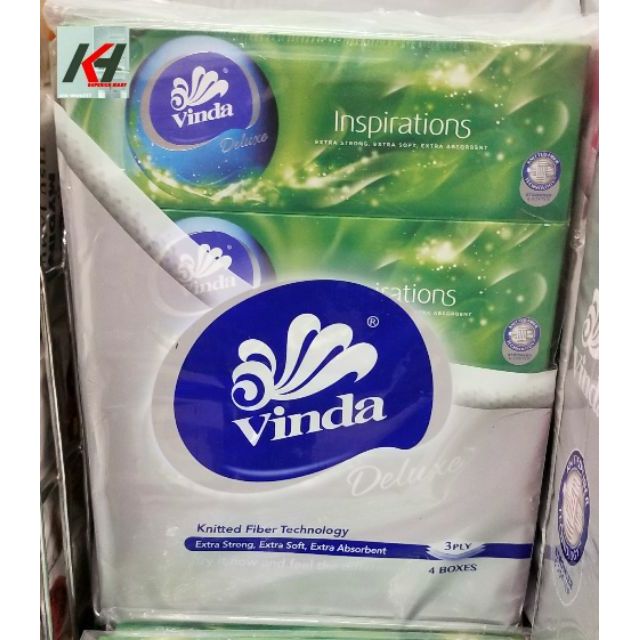 Vinda Deluxe Inspiration Pack Facial Tissue ( 100s X 4box) READY STOCK ...