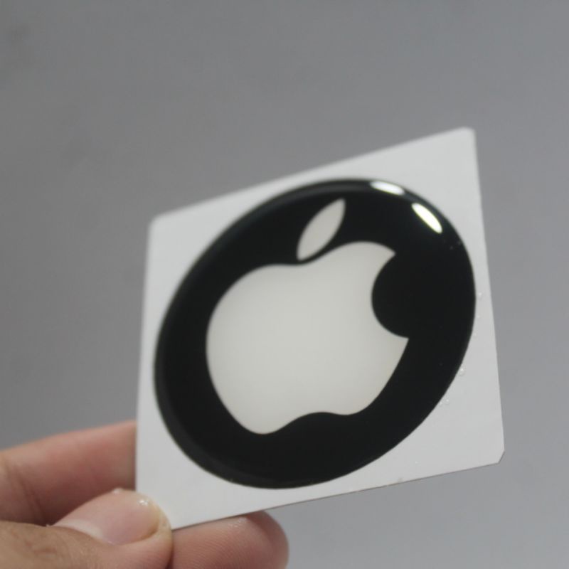 Flexible resin embossed sticker Emblem with round iPhone logo | Shopee ...