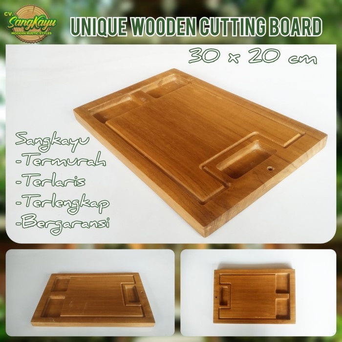 KAYU Mahogany teak wood cutting board tray wooden cutting board line ...