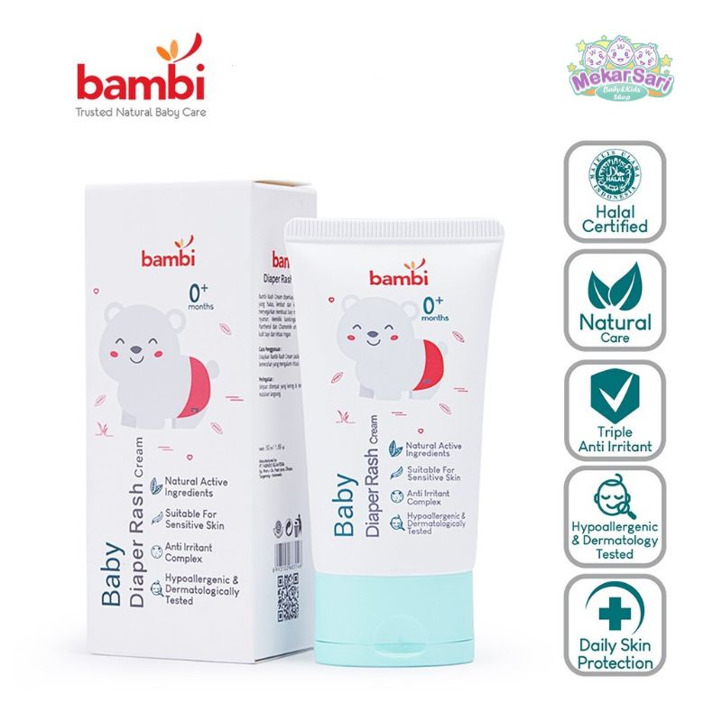 Bambi Baby DIAPERS Rash Cream 50 ml | Shopee Malaysia