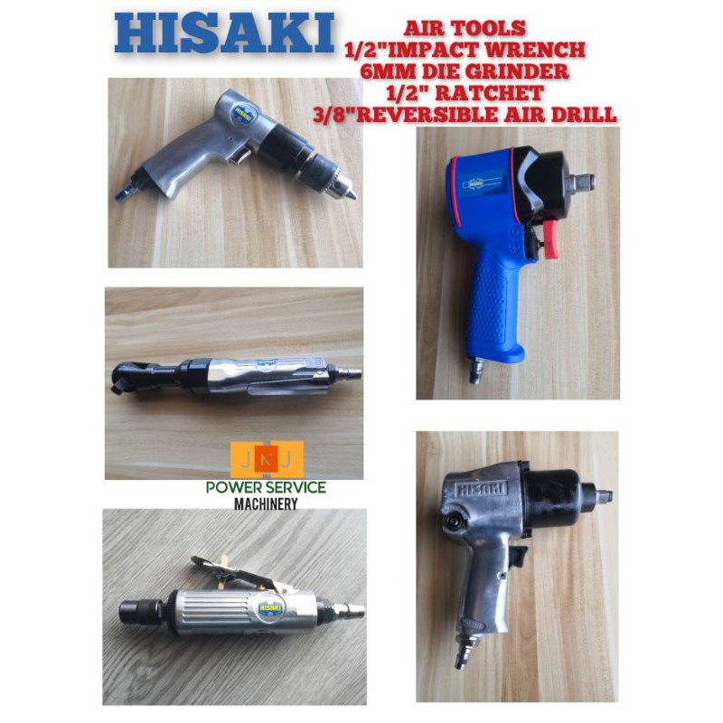 *HISAKI AIR TOOLS/1/2" IMPACT WRENCH/1/2" RATCHET/6MM DIE GRINDER/3/8 ...