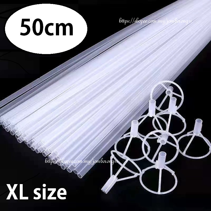 (50/100PCS) EXTRA LARGE BALLOON STICK Batang Belon White Bobo Foil Cup ...