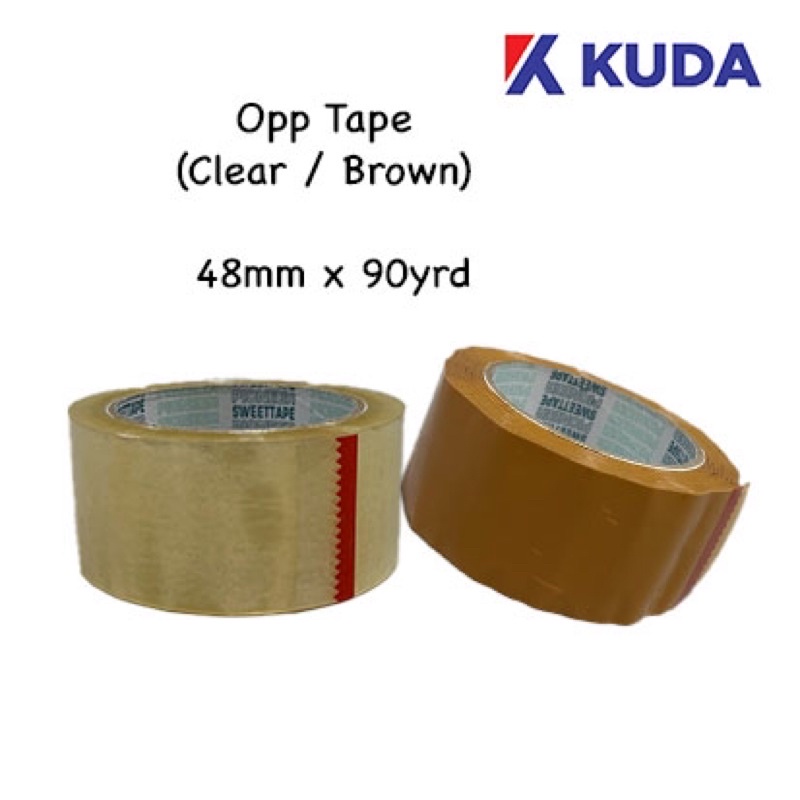 Opp Tape Transparent Tape 48mm x 90yards Clear/Brown | Shopee Malaysia