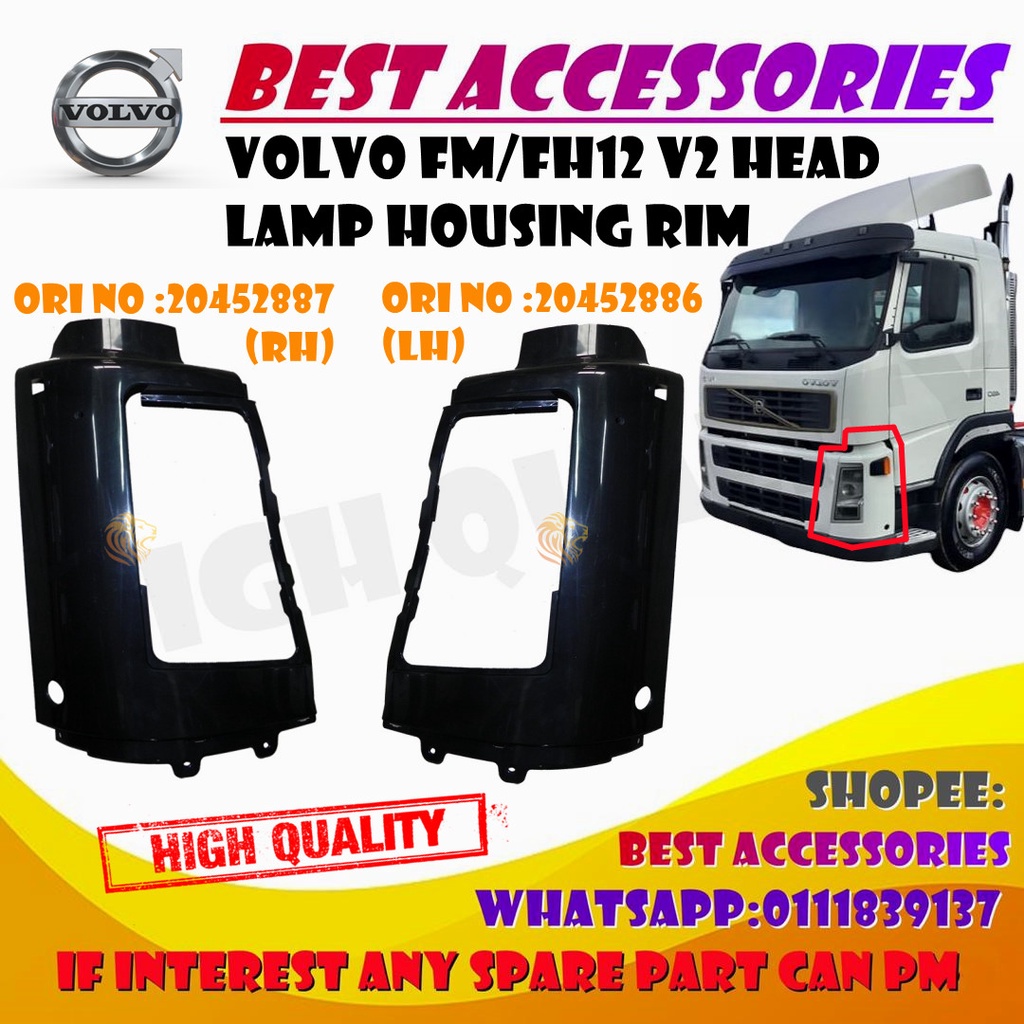 VOLVO FM/FH12 V2 HEAD LAMP RIM HIGH QUALITY | Shopee Malaysia