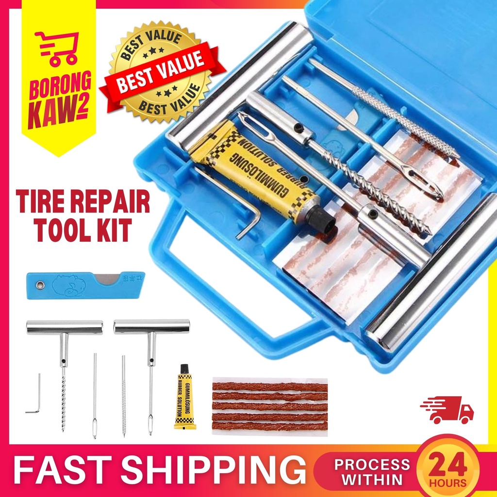 Tire Repair Tool Kit Automotive Automobile Car Emergency Heavy Duty ...