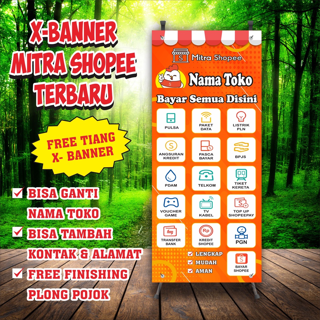 New SHOPEE Partner X-BANNER (FREE EDIT) | Shopee Malaysia