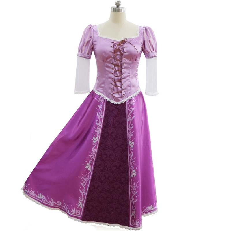 Adult Rapunzel Fancy Dress Cosplay Costume Princess Fairytale Tangled ...