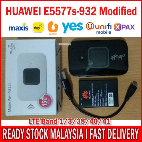 MODIFIED HUAWEI E5577 E5577S-932 3000mAh 4G LTE MiFi UNLOCKED UNLIMITED ...