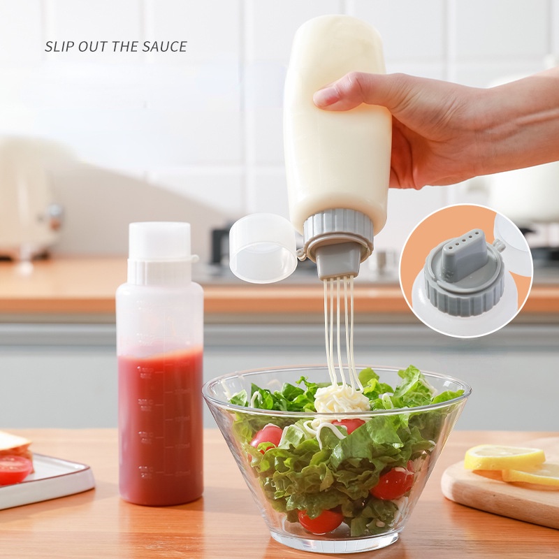 5 Hole Squeeze Salad Ketchup Bottle Plastic Sauce Bottle Oil Vinegar ...
