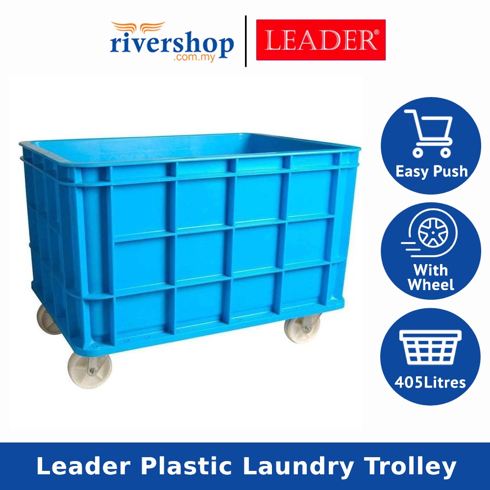 LEADER 405Litres Plastic Laundry Trolley Basket Storage/ Housekeeping ...