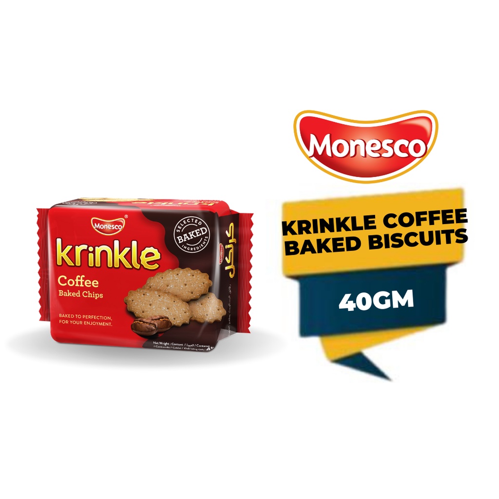MONESCO KRINKLE COFFEE BAKED CHIPS/ BISCUITS 40GM (ORIGINAL) | Shopee ...