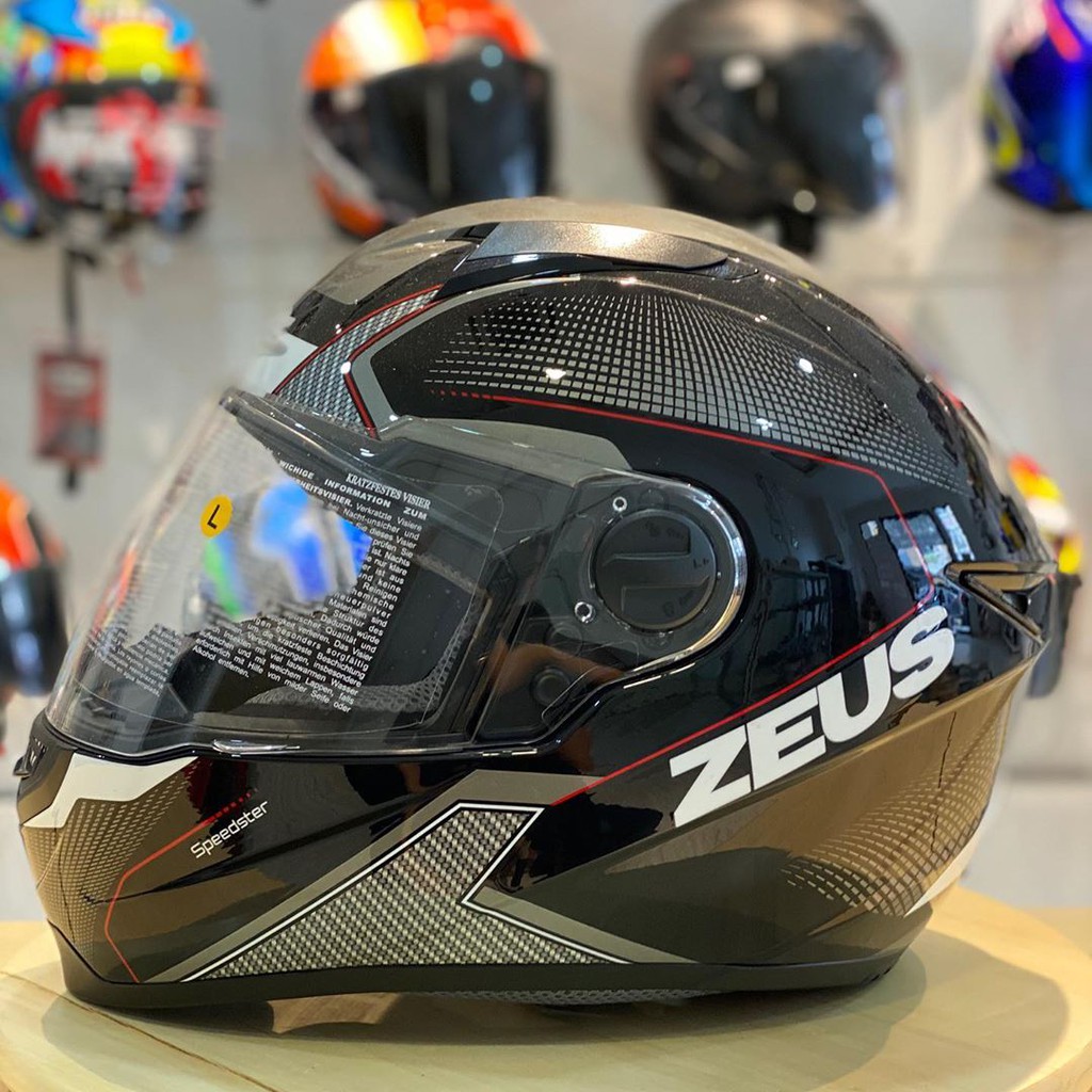 (READY STOCK MALAYSIA) ZEUS HELMET FULL FACE HELMET AL6 BLACK | Shopee ...