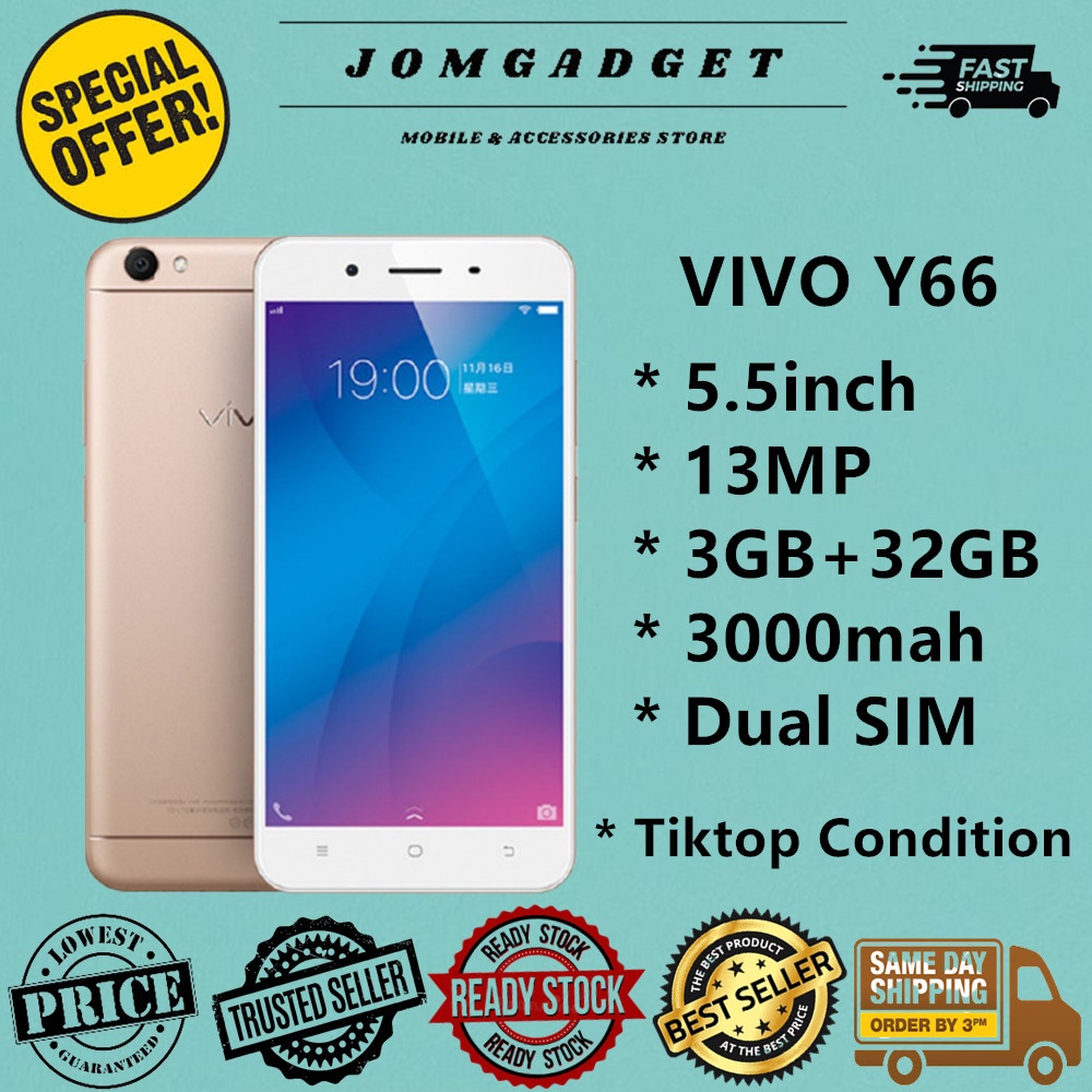 VIVO Y66 (5.5, 3GB+32GB) - Used Orginal Full Set (98% Tiptop Condition ...