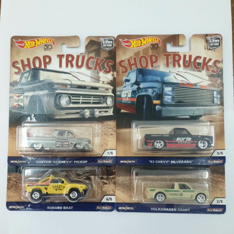 Hotwheels Shop Trucks Subaru Brat '83 Chevy Silverado Custom '62 Chevy ...