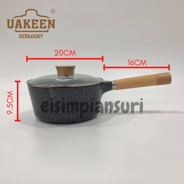 (Ready Stock!!) Uakeen Germany 16/20cm Granite Non Stick Saucepan with ...