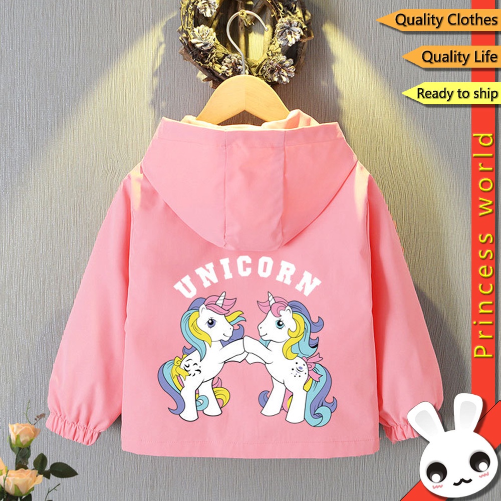 3-8Years Old Kids Hoodie Jackets Unicorn Princess Jacket Coat Children ...