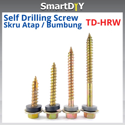 (10Pcs) Hex Self Drilling Screw Skru Atap Skru Bumbung WITH WASHER ...