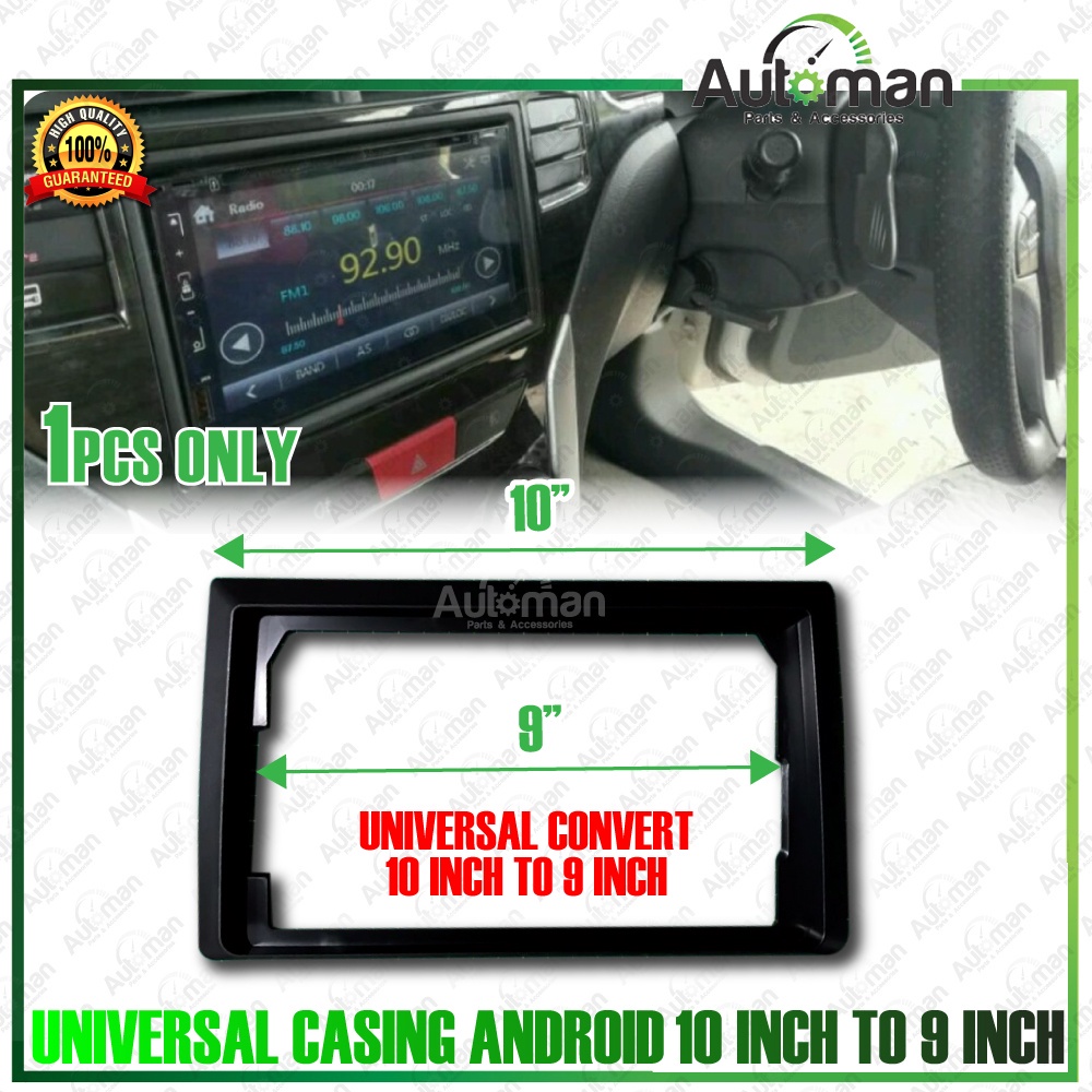 Universal Convert 10" To 9" Android Double Din Player Casing Adaptor 10 ...