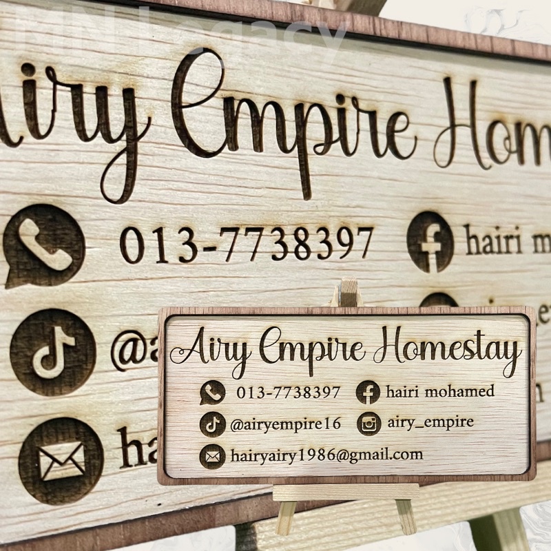 WOOD SIGNAGE / SIGNBOARD/ PLATE CUSTOM LASER ENGRAVE- Papan Tanda Kayu ...