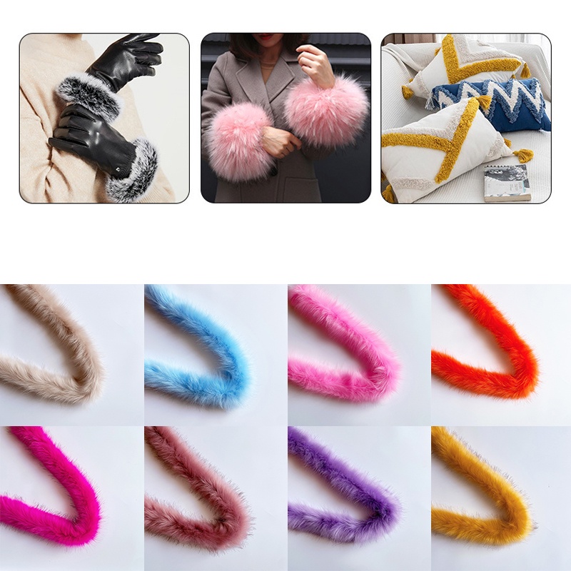 80cm Faux fox fur Furry Fluffy Trim Trimming For Sweater Coat Hood Hat ...