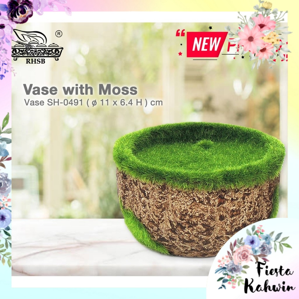 🔥READY STOCK🔥PASU DECOR SEKALI GABUS DAN MOSSES / PASU BUNGA / VASE ...