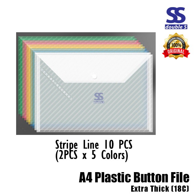 A4 Plastic Button Files 10PCS/Dokumen Folder Plastik A4/Poket Fail ...