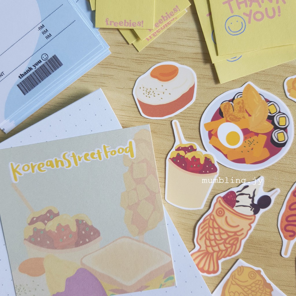 (Upgraded!) StickerHut Korea Street Food & Snacks Sticker Flakes for ...