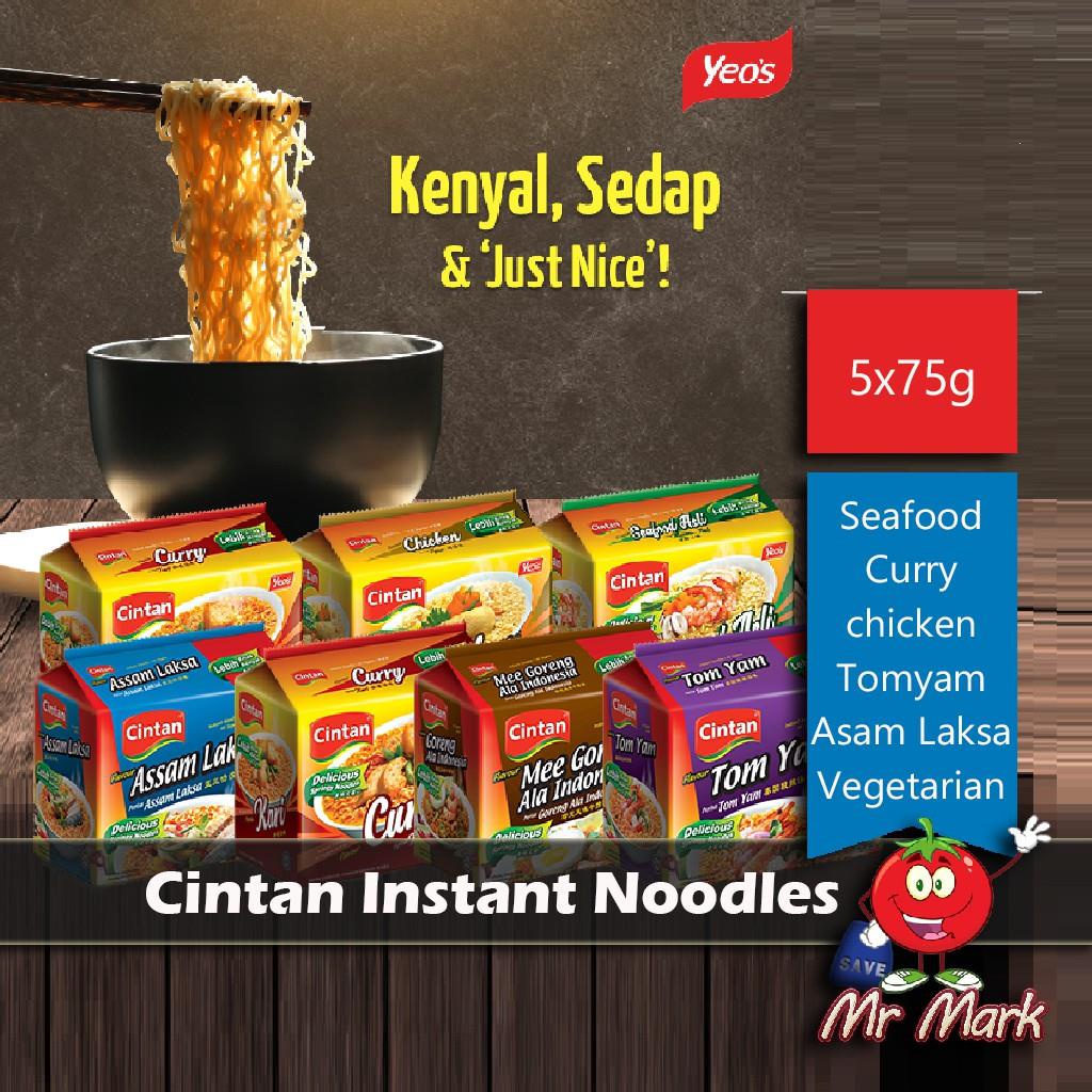 ⬱Cintan Instant Noodles (Seafood/Curry/chicken/Tomyam/Asam Laksa/Mee ...