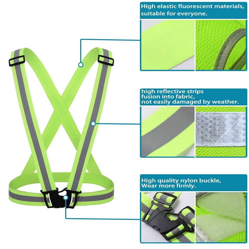 Safety Vest Reflective Belt with Grey Straps Coat Elastic Belt Fabric ...