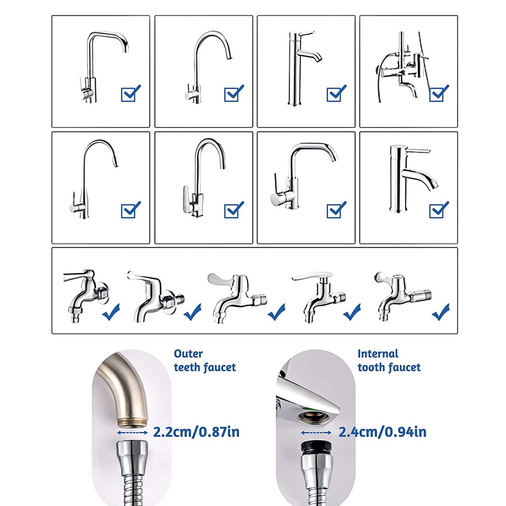 17cm Kitchen Faucet, 3 Level Adjusting 360 Degree Rotate Pressurized ...