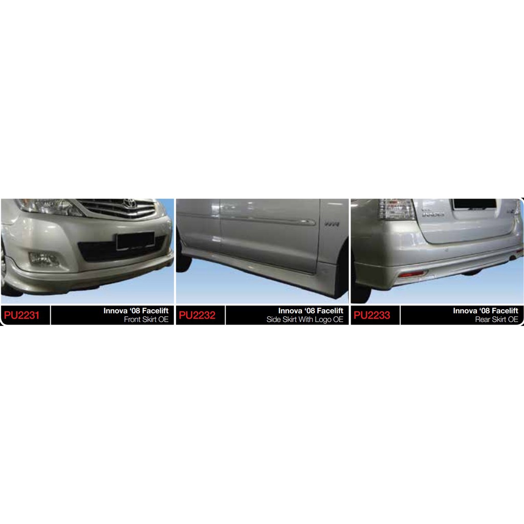 Toyota innova 2009 2010 2011 oem bodykit body kit front side rear skirt ...