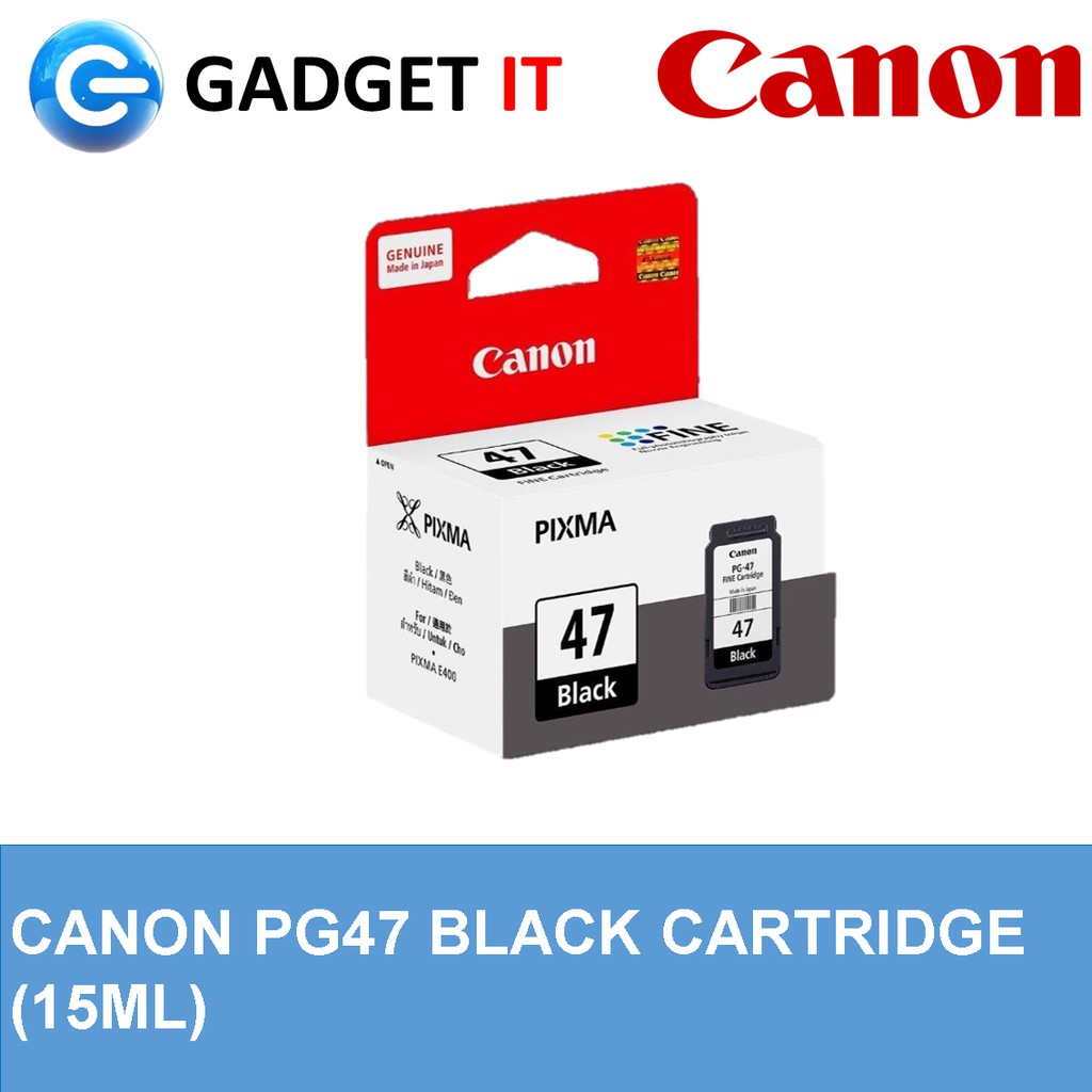Canon PG47 Black FINE cartridge (15ml) FOR ( E400/410/460/470/480/3170 ...