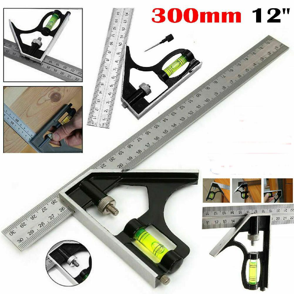 Square Ruler Set Kit 300mm Adjustable Engineers Combination Try None ...