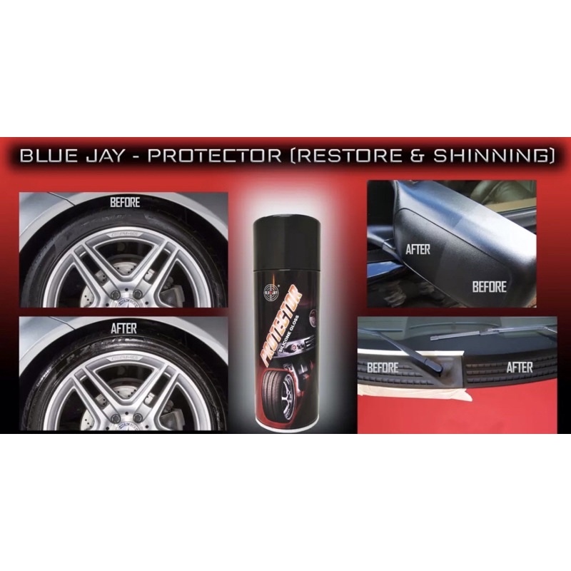 BLUJAY Protector (Restore & shinning on car tires, dashboard, vinyl ...