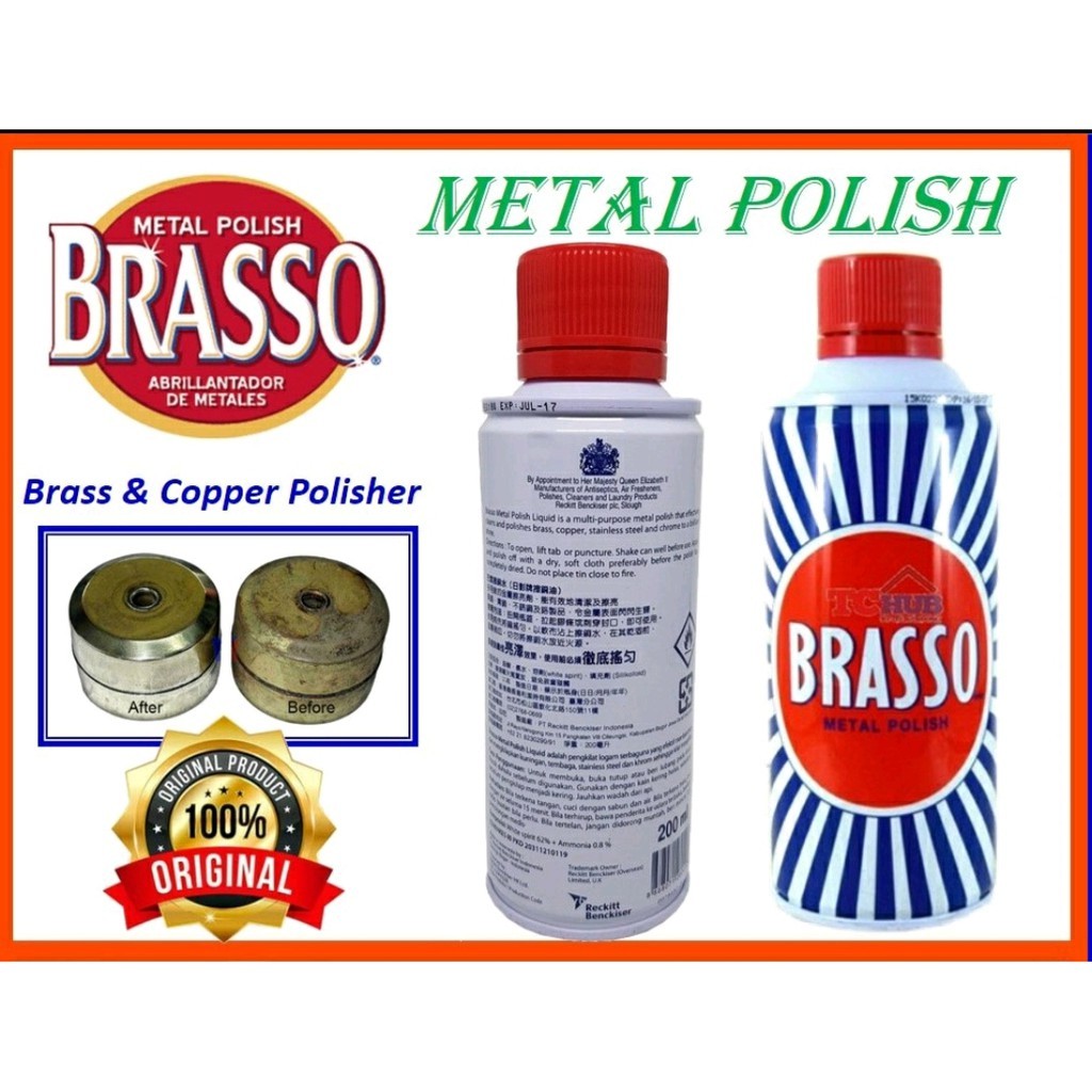 [100% ORIGINAL]BRASSO - 400ml Liquid Metal Brass Copper Chrome Polish ...
