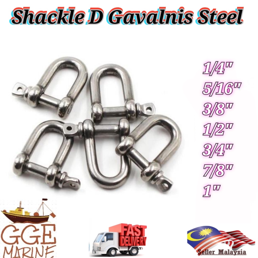 HEAVY DUTY Gavalnis steel shackle hook stainless steel D shaped ...