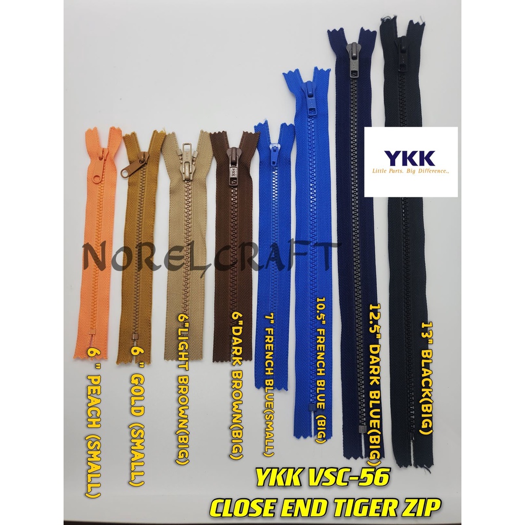 6" - 13" YKK CLOSE END VSC -56 ZIP / YKK PENSIL BOX ZIP / YKK CRAFT ZIP [ READYSTOCK] | Shopee ...